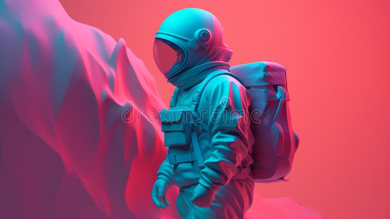 Astronaut in Trending Color Palette with Generative AI Stock ...