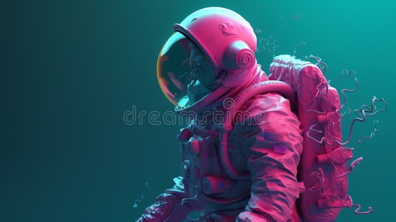Astronaut in Trending Color Palette with Generative AI Stock ...