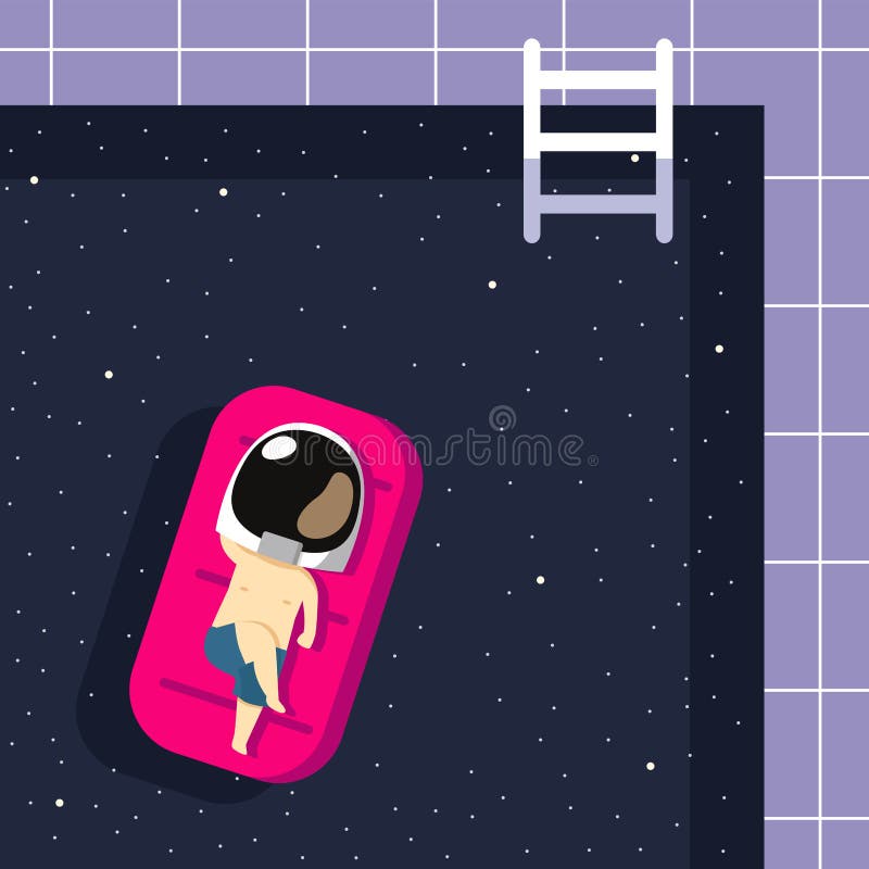 Astronaut Vacation Swimming Pool Stock Vector - Illustration of pool ...