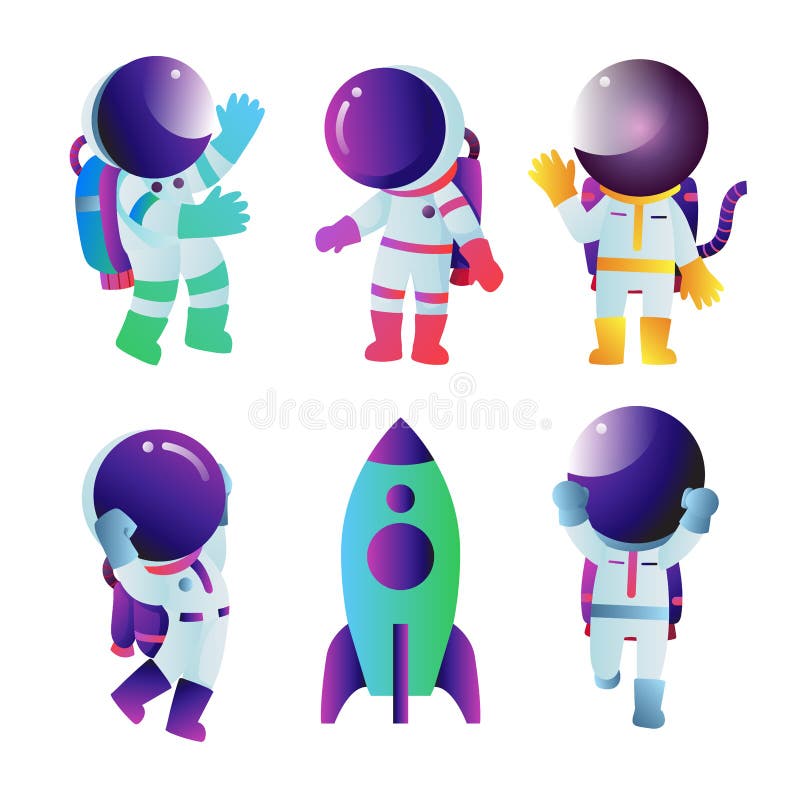 Astronaut Vector Design, Vector Set of Space Stock Vector ...