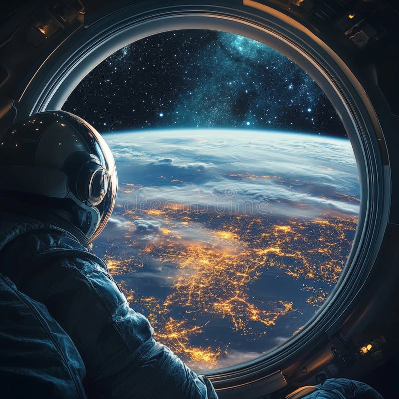 Astronaut Viewing Earth stock photo. Image of discovery - 367565462