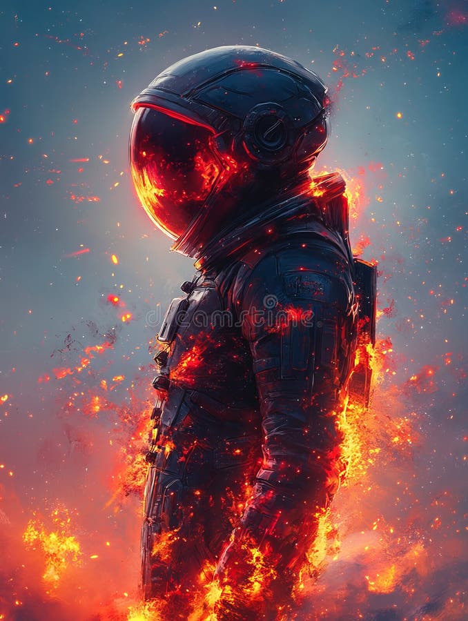 Astronaut in the Void: a Minimalistic Space Journey Stock Illustration ...