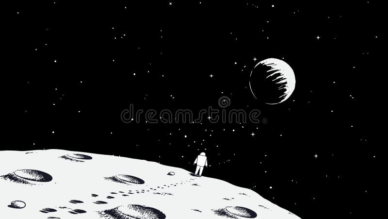 Cartoon Astronaut Walking Moon Stock Illustrations – 139 Cartoon ...