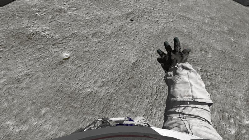 Astronaut Walking on the Moon. POV Stock Video - Video of outer, moon ...