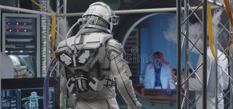 Astronaut Walking on a Treadmill Stock Image - Image of caucasian ...