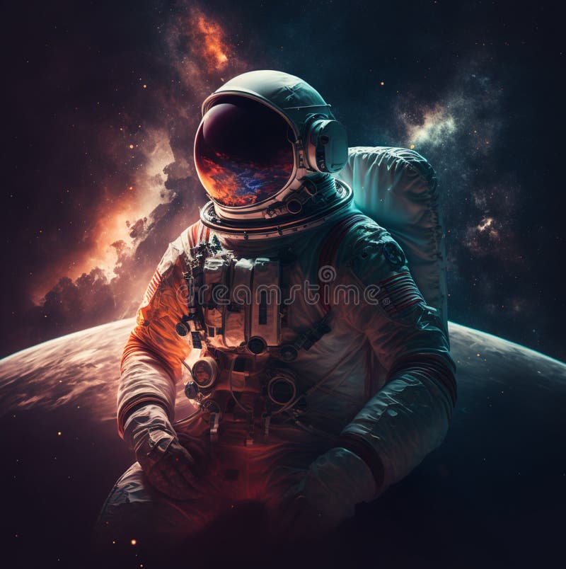 Astronaut in White Spacesuit in Space Stock Illustration - Illustration ... Astronaut in White Spacesuit in Space Stock Illustration - Illustration ...