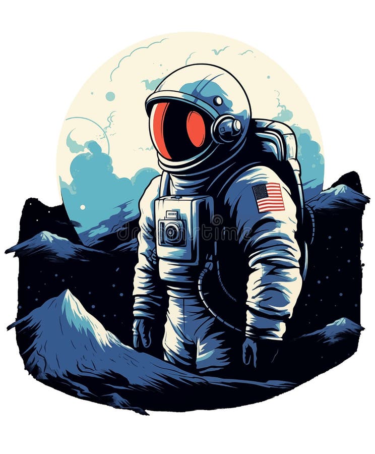 Astronaut White Spacesuit in Space.Vector Isolated Illustration White ... Astronaut White Spacesuit in Space.Vector Isolated Illustration White ...
