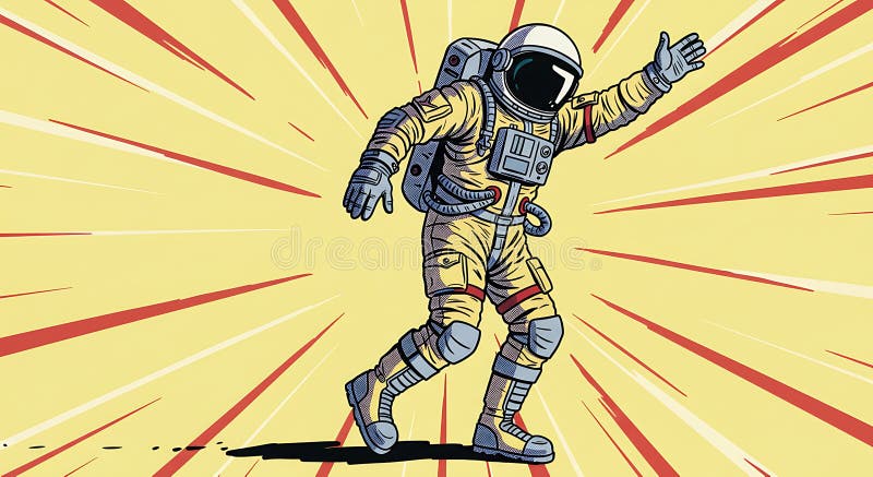 An Astronaut in a Yellow Space Suit, Complete with Helmet and Backpack ...