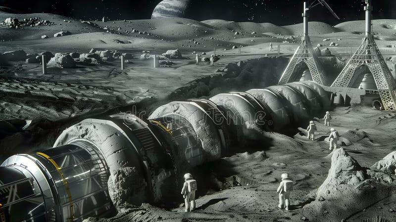 Astronauts Conduct Regolith Extraction and Processing Near a Refinery ...