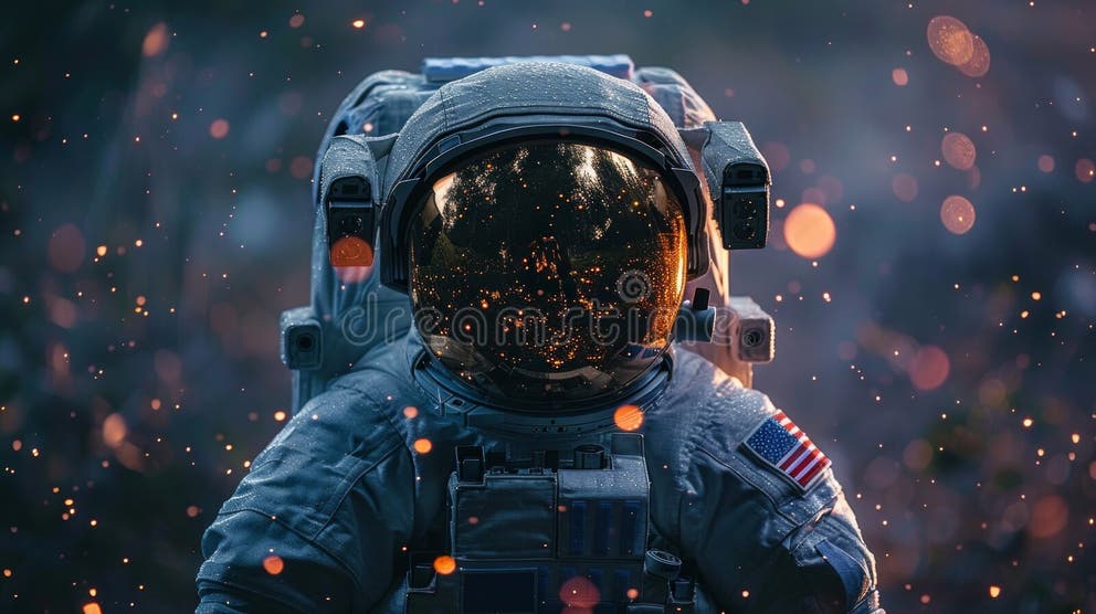 Astronauts on alien planet stock illustration. Illustration of ...