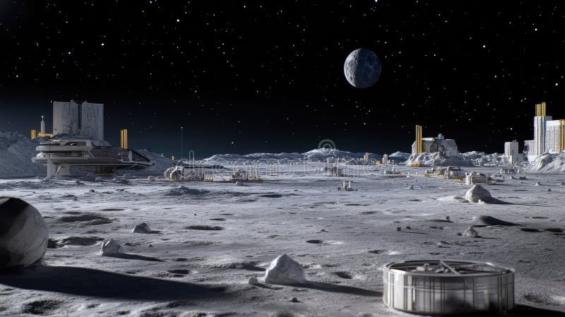 Astronauts Explore the Lunar Landscape with a Habitat Module and Rover ...