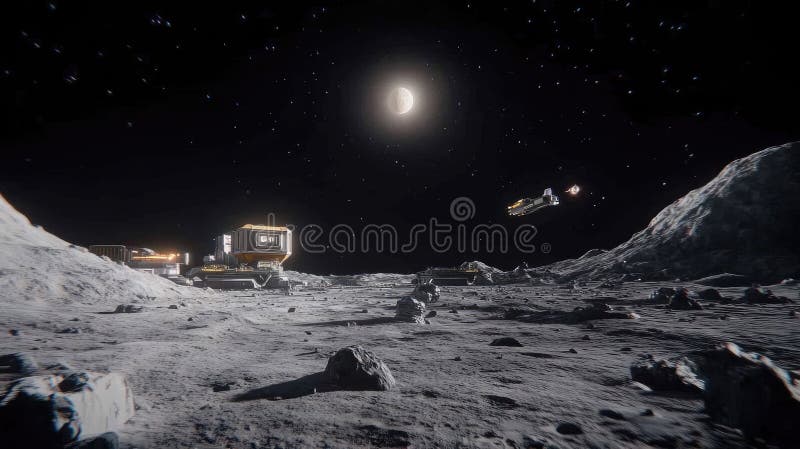Astronauts Explore the Lunar Landscape with a Habitat Module and Rover ...