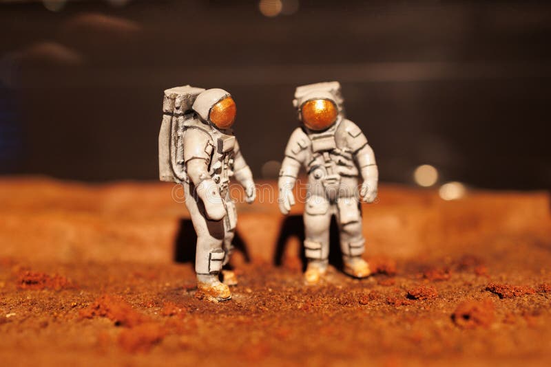 Astronauts Explorers of the Planet Mars: Scaled Down Models Stock Image ...