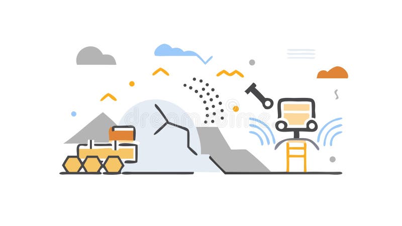 Astronauts Exploring and Constructing on a New Planet Surface Vector ...