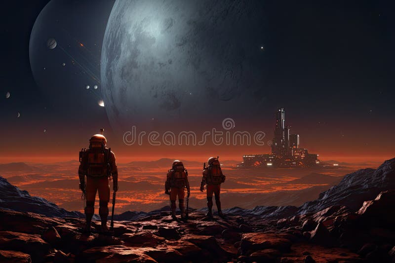 Astronauts Exploring a Planet in Outer Space, Artemis Space Program ...