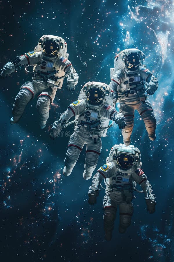 Astronauts Floating in the Air, Suitable for Science Fiction Concepts ...