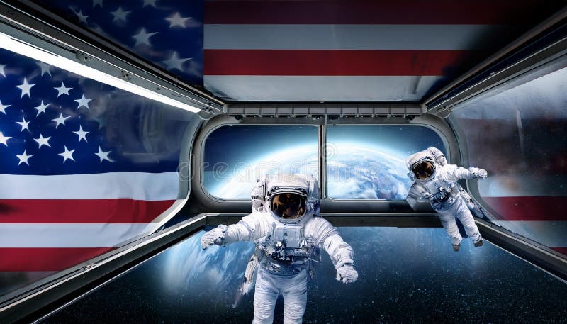 Astronauts Inside a Spaceship, AI Generated Stock Illustration ...