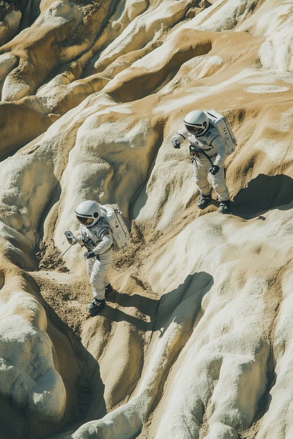 Astronauts Mapping the Surface of a New Planet Filled with Unique ...