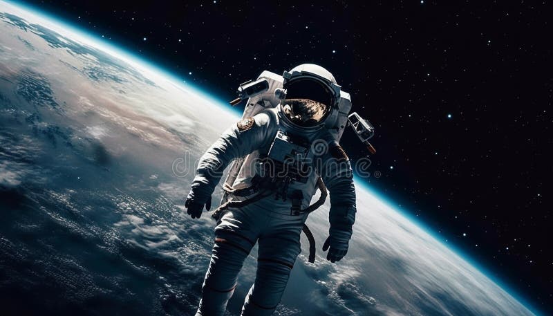 Astronauts Orbiting Nebula in Futuristic Space Shuttle Generated by AI ...