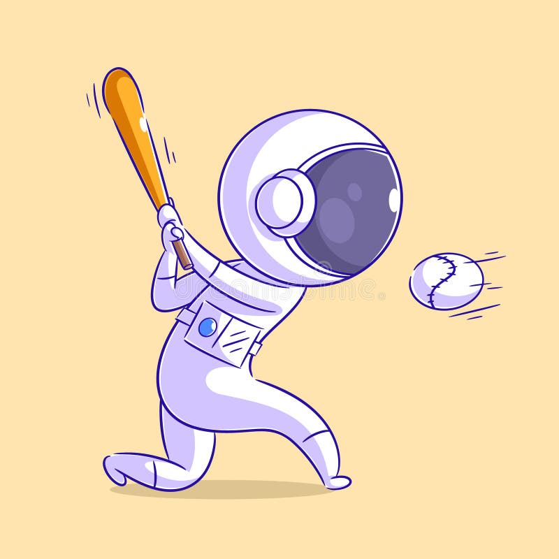 Astronauts are Playing Baseball Very Well Stock Vector - Illustration ...