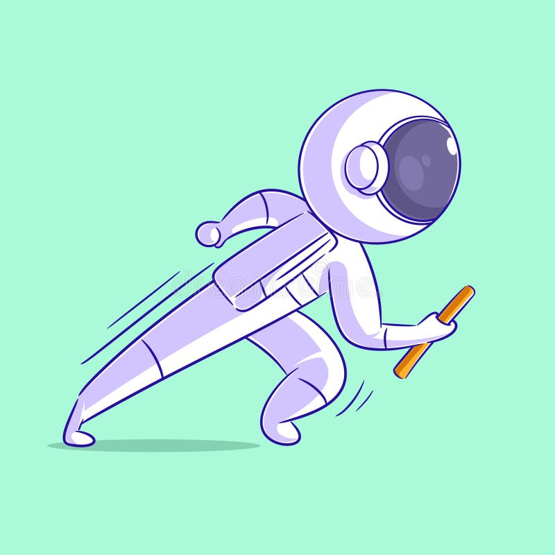 Astronauts are Playing the Relay Race with Great Enthusiasm Stock ...