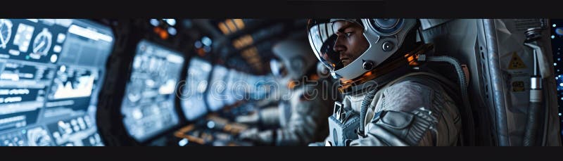 Astronauts Preparing for a Mission with a Backdrop of a Space Station ...