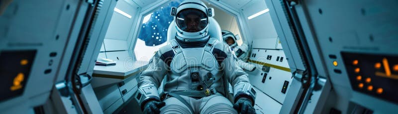 Astronauts Training in a Zerogravity Simulator Stock Illustration ...