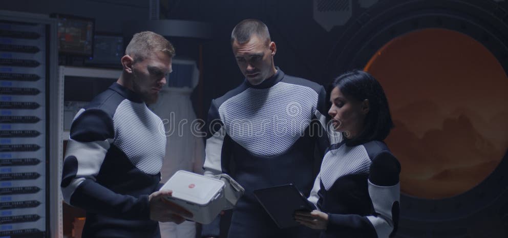 Astronauts Working in a Mars Base Stock Image - Image of cooperation ...