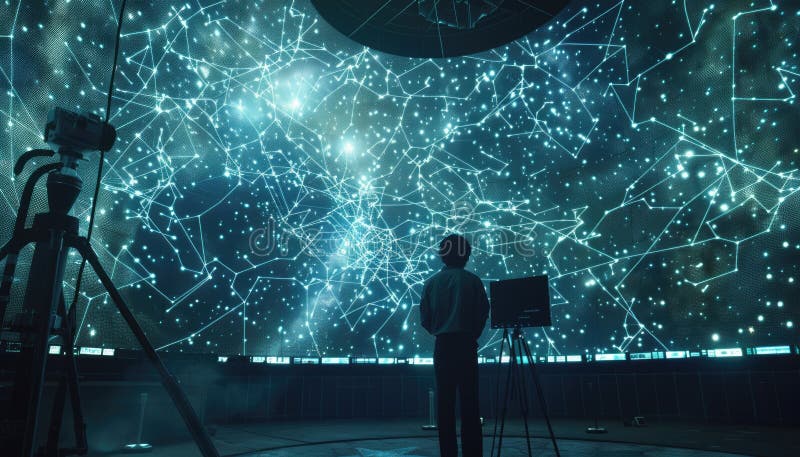 Astronomer with AI in Observatory AIG60 Stock Image - Image of ...