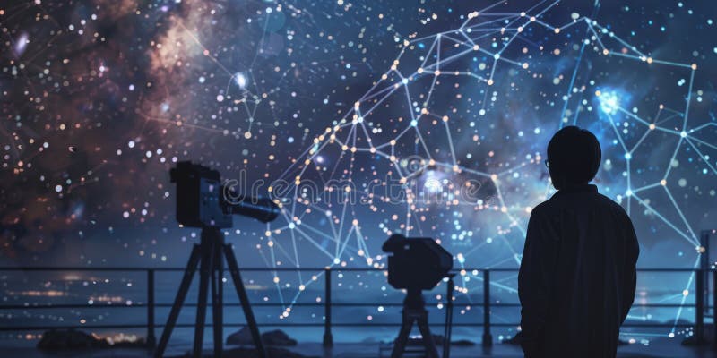 Astronomer with AI in Observatory AIG60 Stock Photo - Image of ...