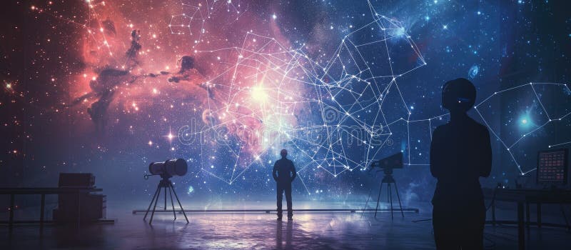 Astronomer with AI in Observatory AIG60 Stock Image - Image of creative ...