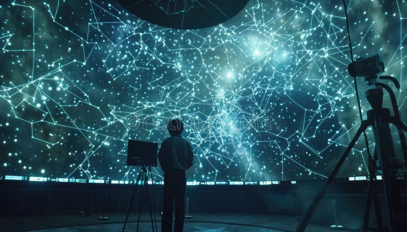 Astronomer with AI in Observatory AIG60 Stock Photo - Image of high ...