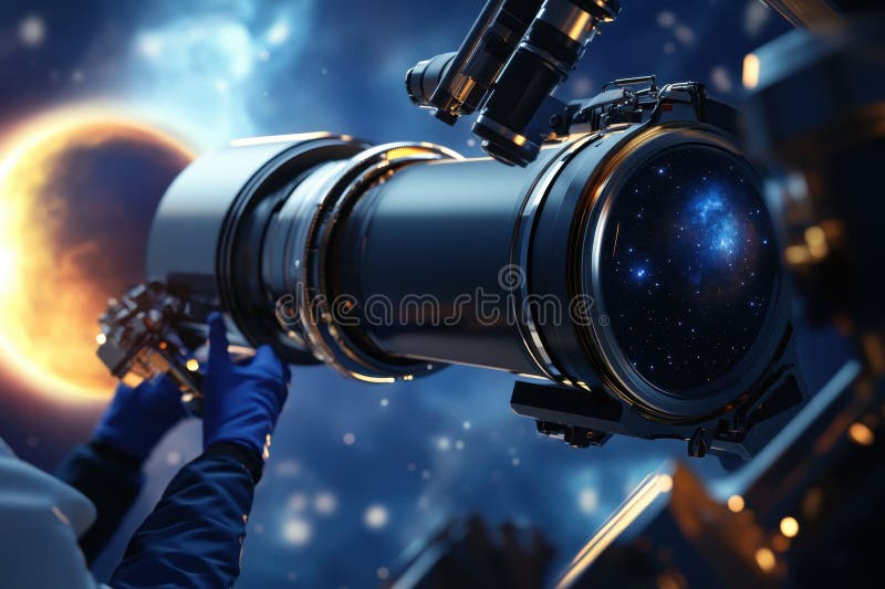Astronomer Observes Deep Space Using a Telescope from a Research ...
