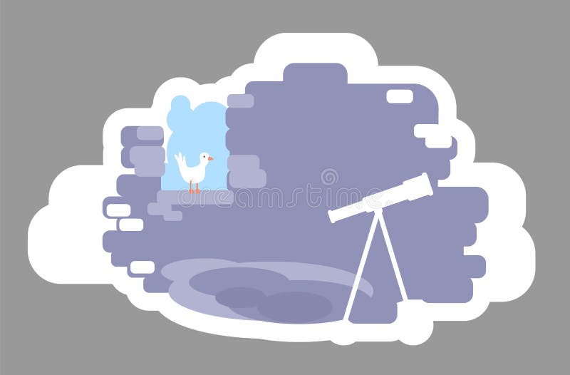 Astronomer Tower 2D Vector Web Banner, Poster Stock Vector ...