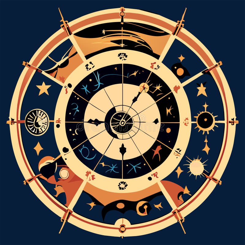 Astronomical Chart. Planets and Stars. Vector Illustration Stock Image ...