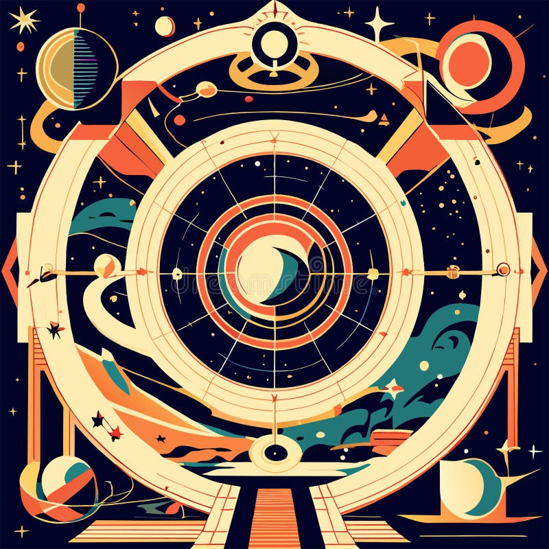 Astronomical Chart. Vector Illustration of an Astrological Chart Stock ...