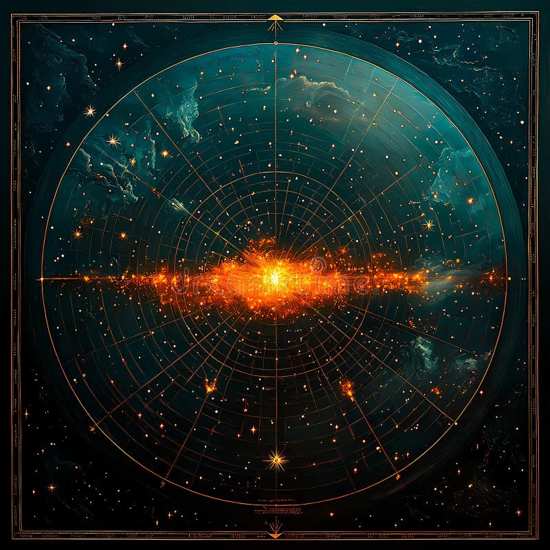 Astronomical Chart. Planets and Stars Stock Illustration - Illustration ...