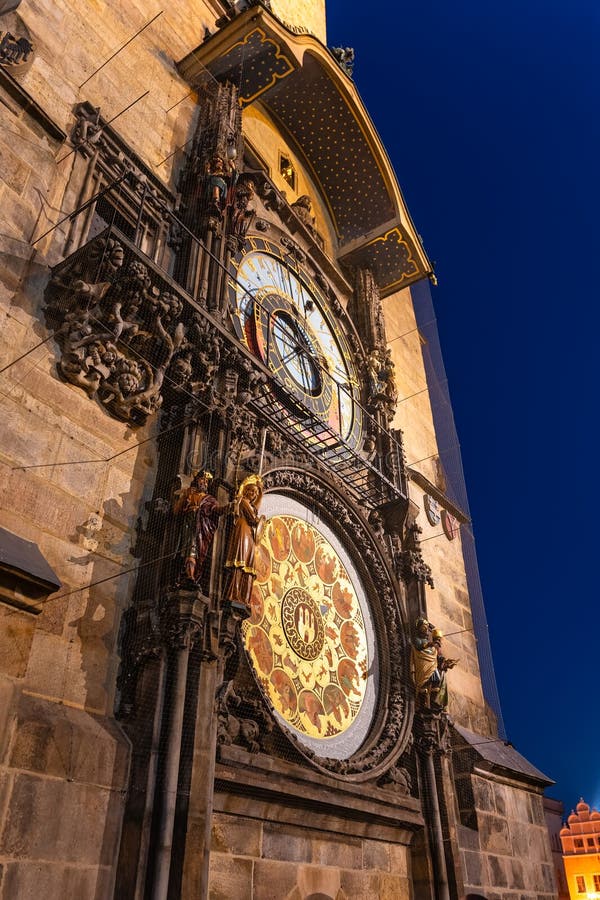 Astronomical Clock Located in the Medieval Building on Prague Square at ...