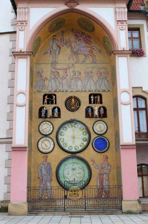 Astronomical Clock of Olomouc Stock Image - Image of moravian, plate ...