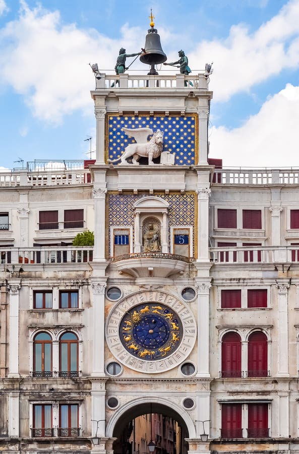 Famous clock in Venice stock image. Image of cultural - 18860733