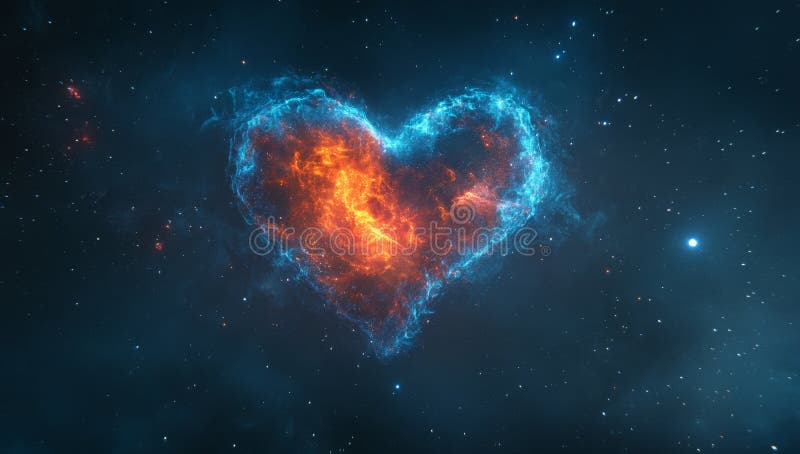 An Astronomical Image of the Celestial Heart Nebula in Outer Space ...