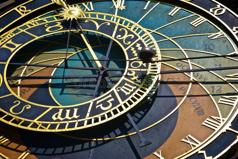 Astronomical Klocka Historiska Prague Arkivfoto - Bild av timmar, tjeck ...