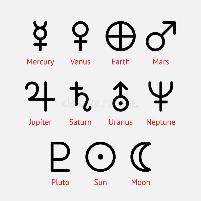 Astronomical Objects Symbols Icon Set Stock Vector - Illustration of ...
