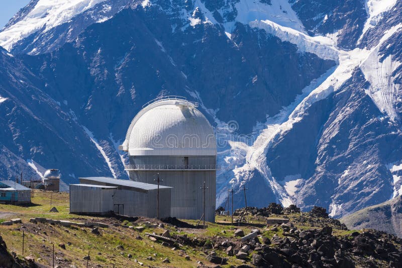 Astronomical Observatory in High Mountainous Terrain Stock Photo ...