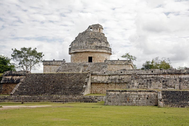 Astronomical Observatory in Mayan Ruins Stock Image - Image of chichen ...