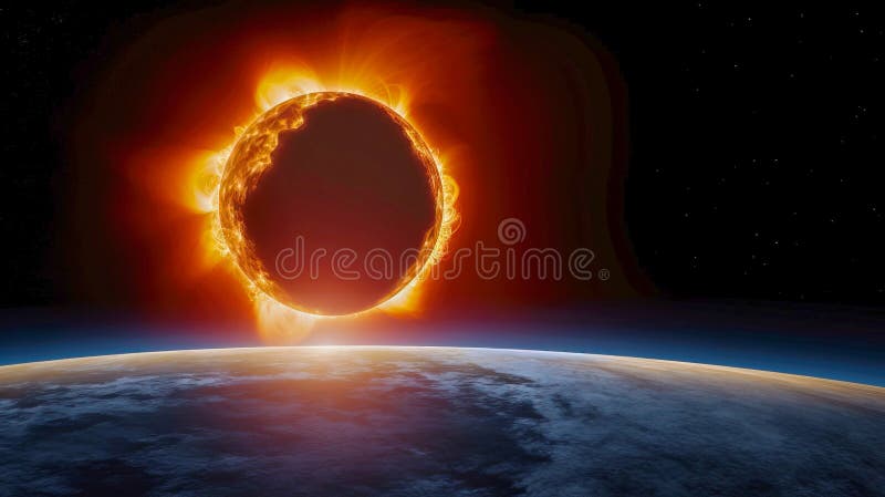 Astronomical Phenomenon, Solar Eclipse View from Komos. AI Generated ...