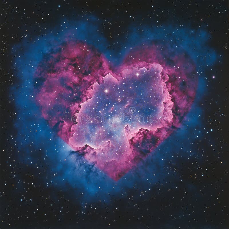 An Astronomical Symbol of Love: a Heart-shaped Nebula. a Heart Galaxy ...
