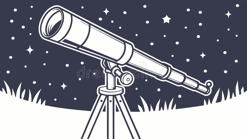 Astronomical Telescope, Space Observation and Discovery. Vector Design ...