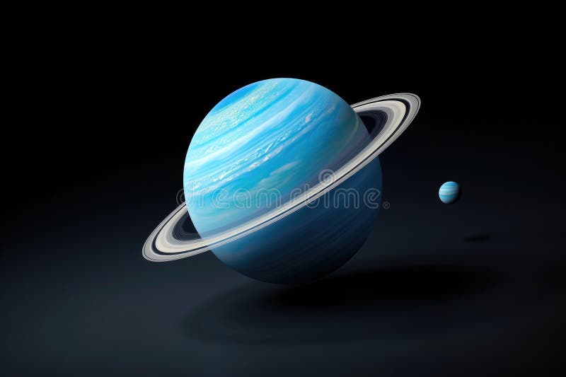 Astronomical View of Uranus and Rings. Stock Illustration ...