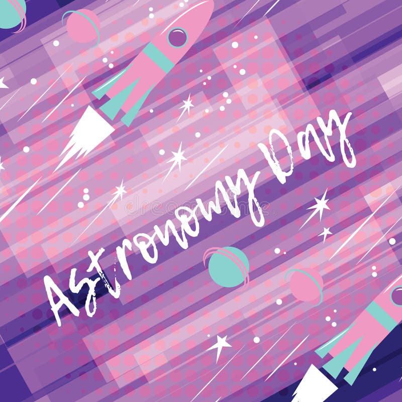 Astronomy Day Greeting Card Stock Vector - Illustration of space ...